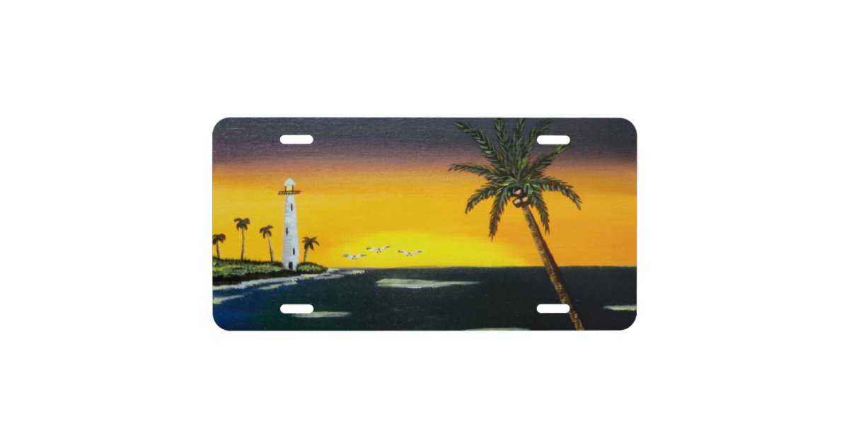 Island Sunrise License Plate | Zazzle