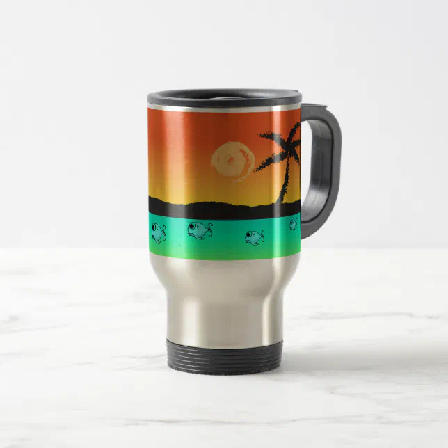 Island Sunset Travel Mug | Zazzle