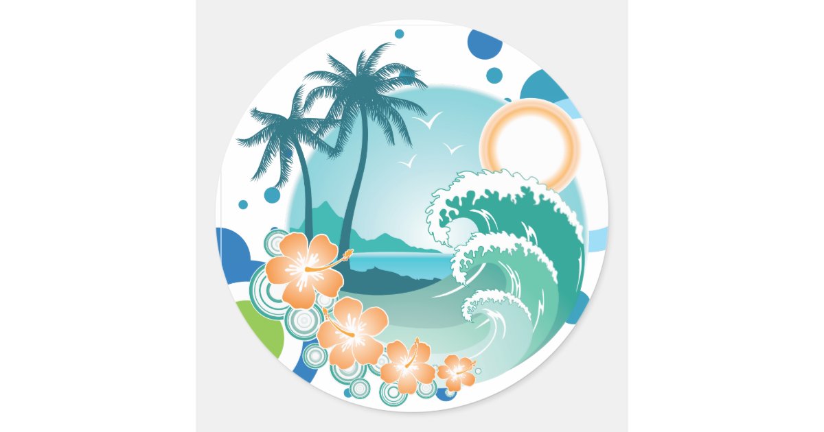 Island Surf Sticker | Zazzle