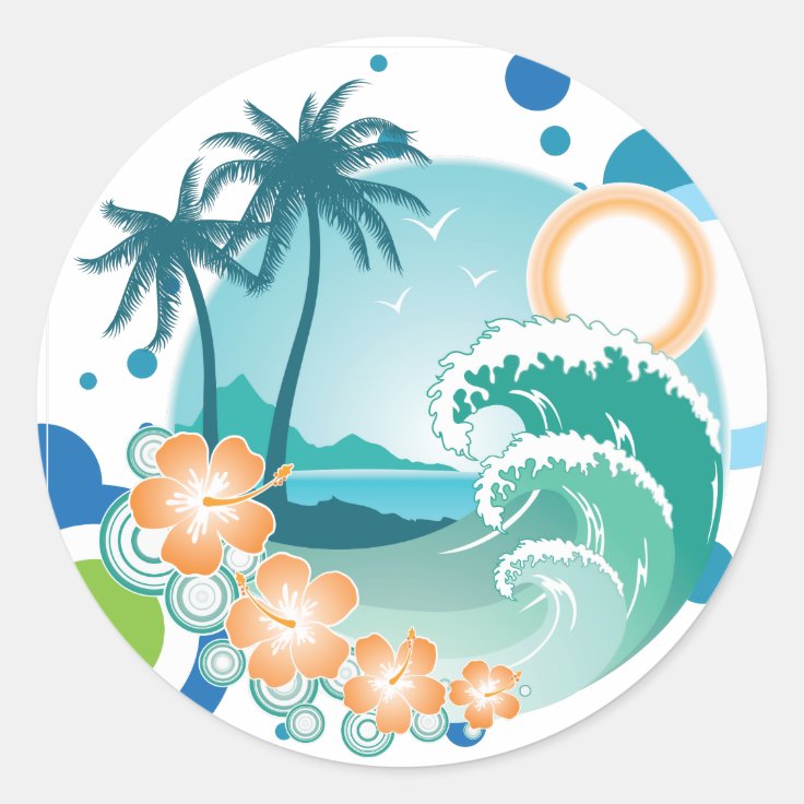 Island Surf Sticker | Zazzle