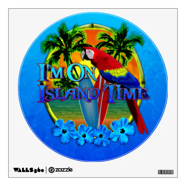 Island Time Sunset Wall Decal | Zazzle