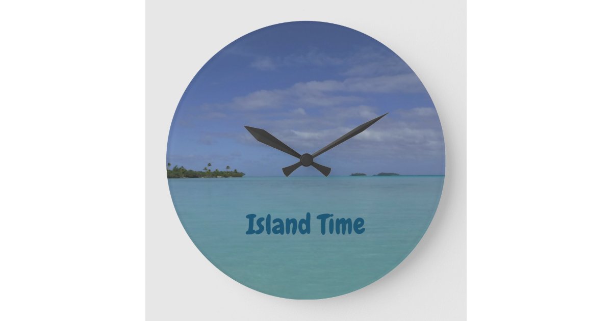 Island Time Tropical Beach Clock | Zazzle