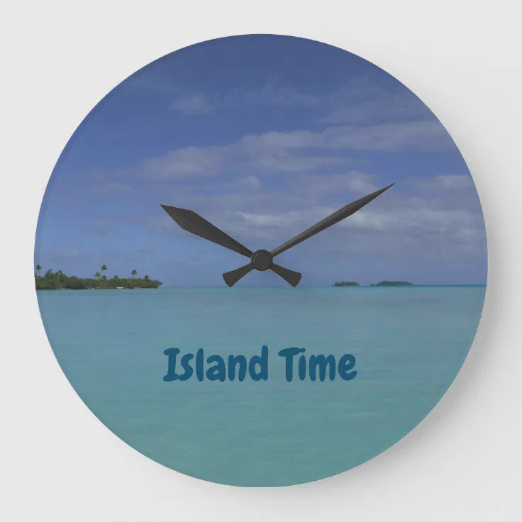 Island Time Tropical Beach Clock | Zazzle
