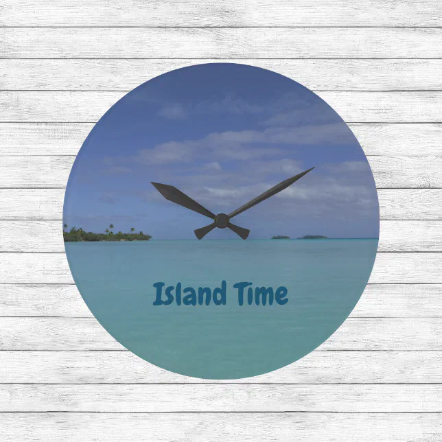 Island Time Tropical Beach Clock | Zazzle