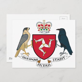 Isle of Man Coat of Arms - Manx Emblem Postcard | Zazzle