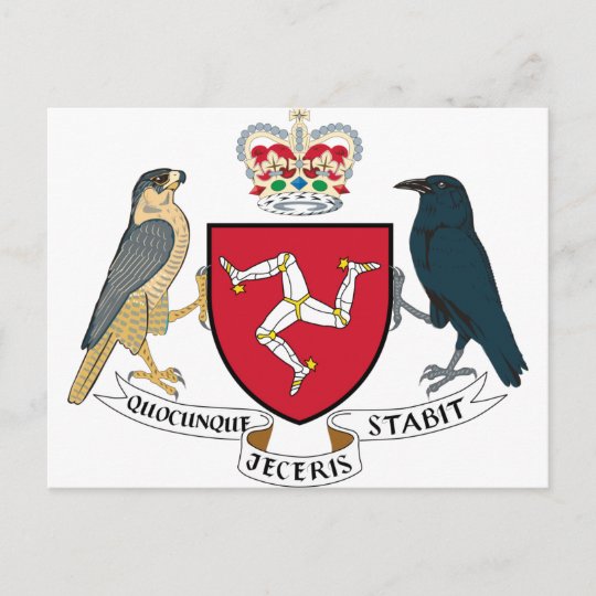 Isle of Man Coat of Arms - Manx Emblem Postcard | Zazzle.com