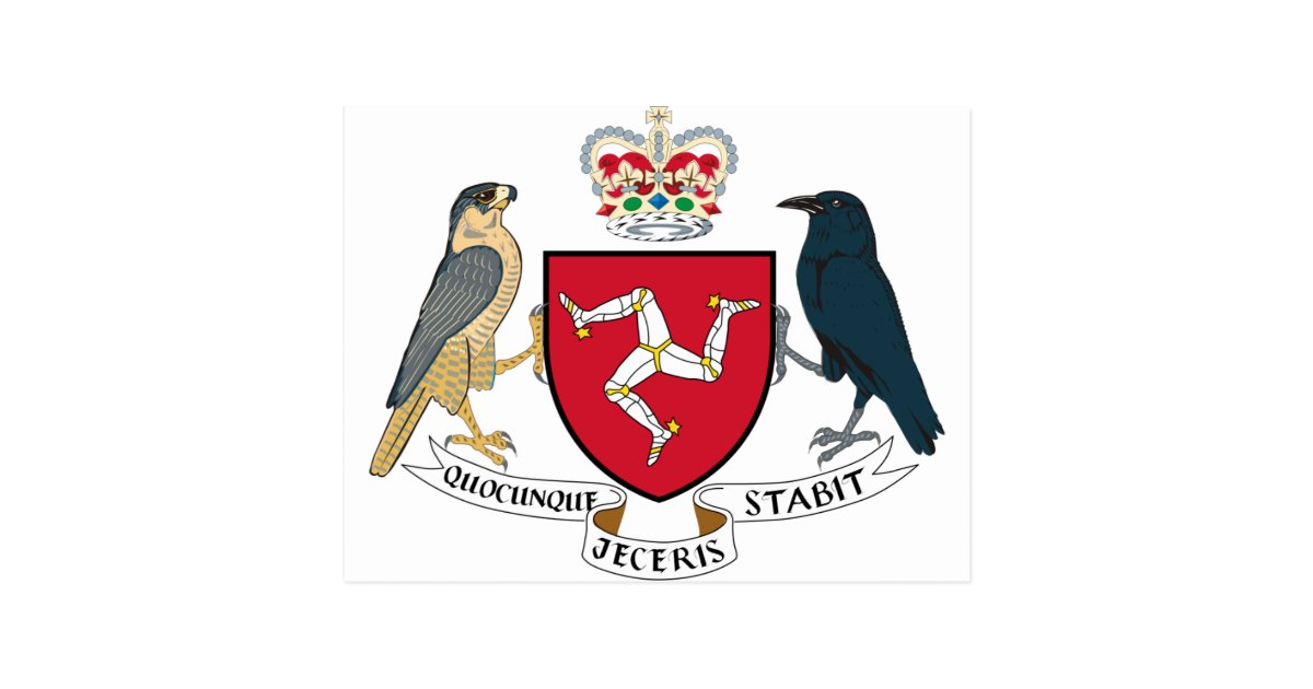 Isle of Man Coat of Arms - Manx Emblem Postcard | Zazzle.com