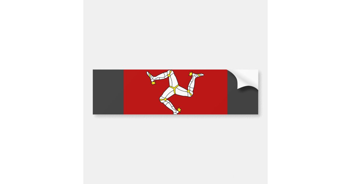 Isle Of Man Flag Bumper Sticker | Zazzle