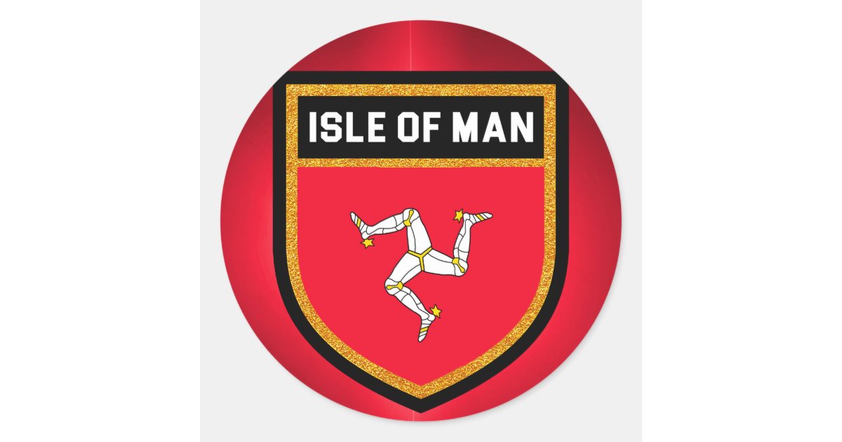 Isle of Man Flag Classic Round Sticker | Zazzle