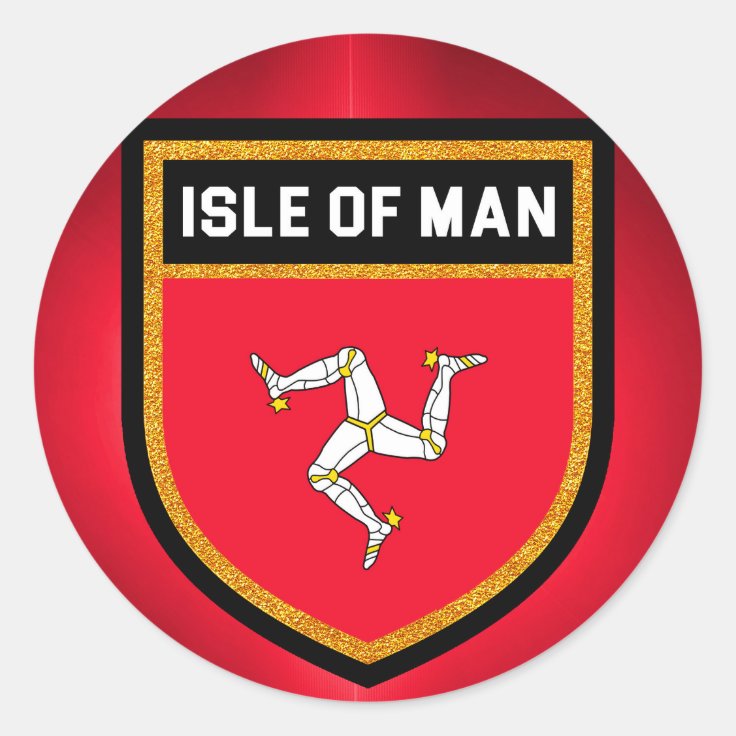Isle of Man Flag Classic Round Sticker | Zazzle
