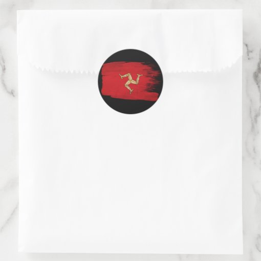 Isle of Man Flag Classic Round Sticker | Zazzle