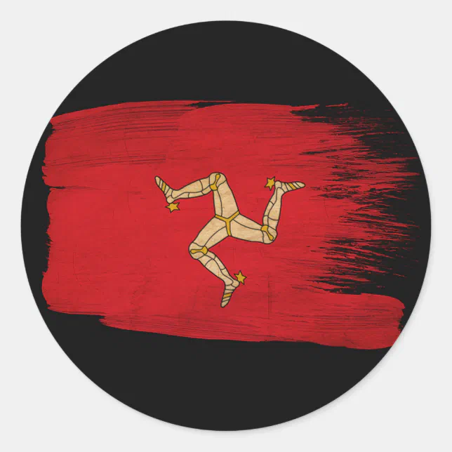 Isle of Man Flag Classic Round Sticker | Zazzle