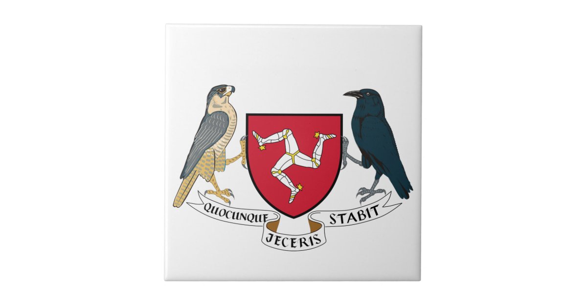 Isle of Man Republican Coat of Arms - Manx Emblem Ceramic Tile | Zazzle