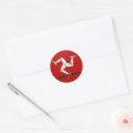 Isle Of Man Roundel quality Flag Classic Round Sticker | Zazzle