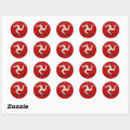 Isle Of Man Roundel quality Flag Classic Round Sticker | Zazzle