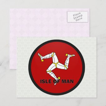Isle Of Man Roundel quality Flag Postcard | Zazzle