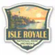 Isle Royale National Park Illustration Retro Badge Sticker | Zazzle