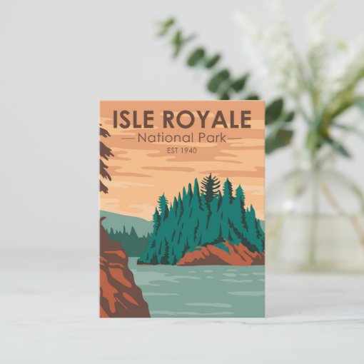 Isle Royale National Park Michigan Vintage Postcard | Zazzle
