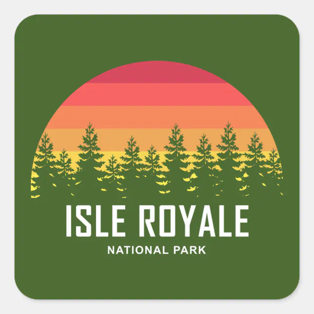 Isle Royale National Park Square Sticker | Zazzle