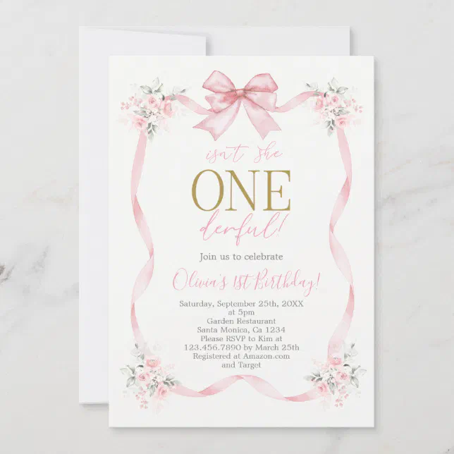 Isn't She Wonderful 1st birthday Invitation | Zazzle