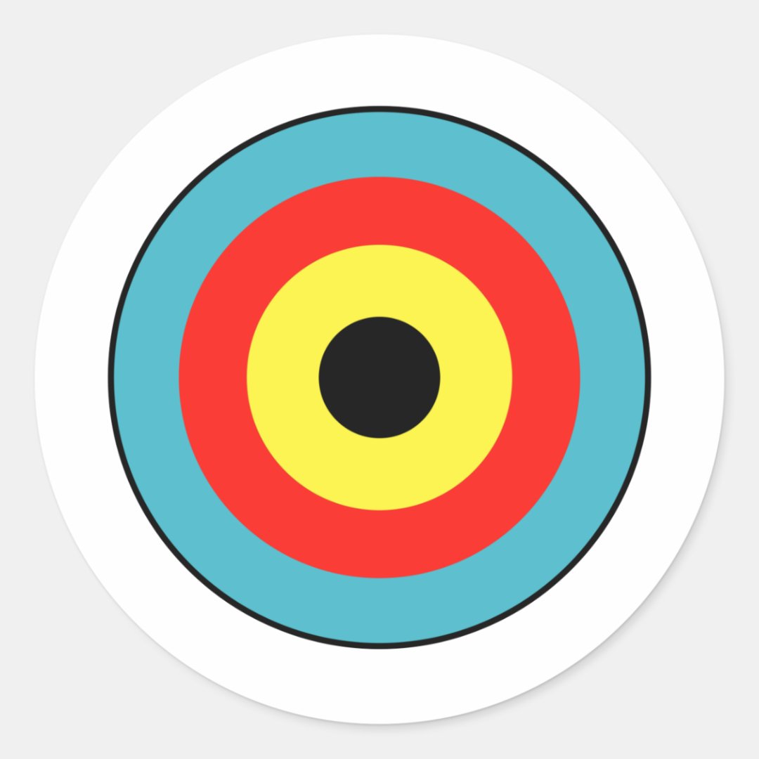 Isolated Archery Target Classic Round Sticker | Zazzle