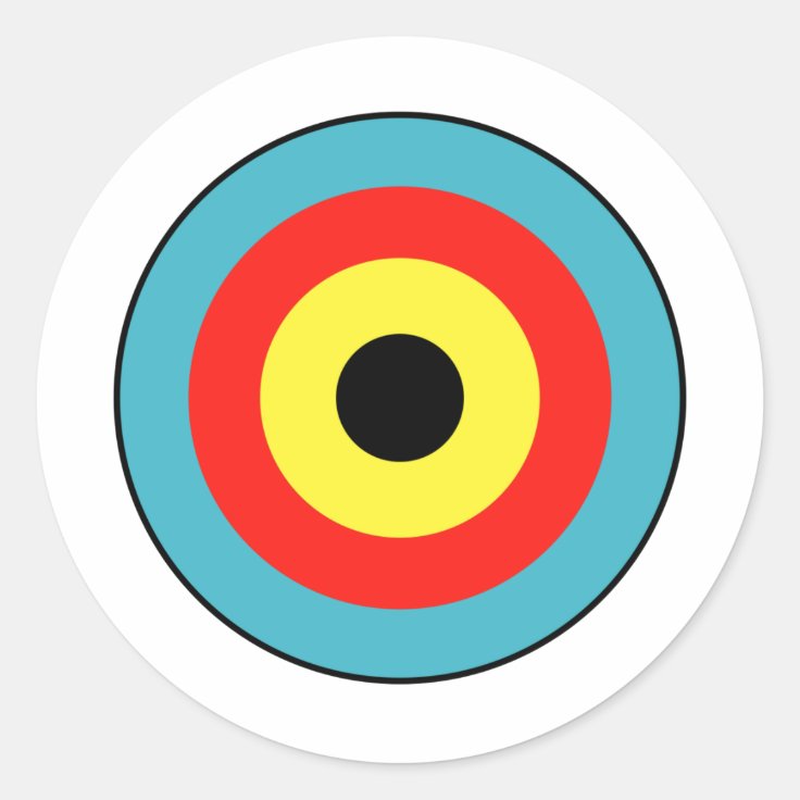 Isolated Archery Target Classic Round Sticker | Zazzle