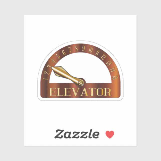 Isolated Elevator Floor Indicator Sticker | Zazzle