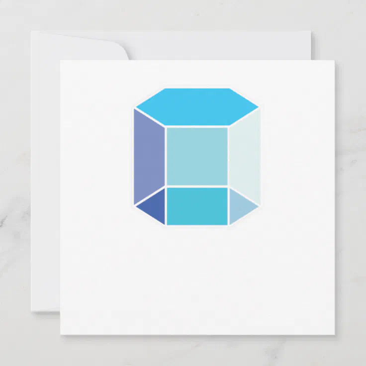 Isometric Form 2d Hexagonal Prism Geometric Shape Invitation | Zazzle