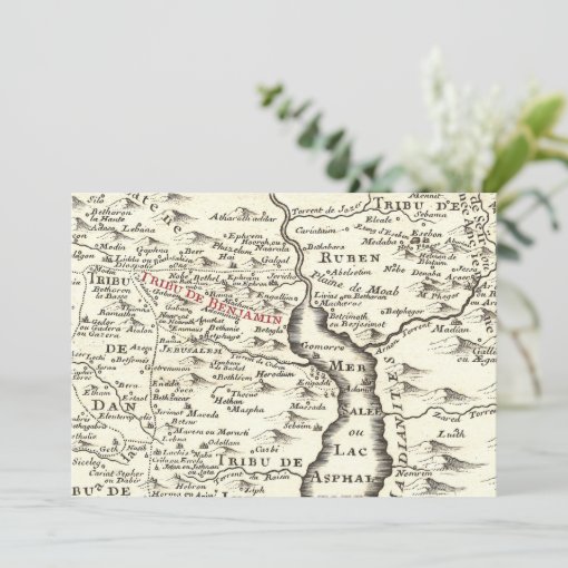 Israel Antique Map Benjamin Bar Mitzvah Invitation | Zazzle