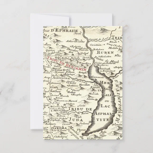 Israel Antique Map Benjamin Bar Mitzvah Thank You Invitation | Zazzle