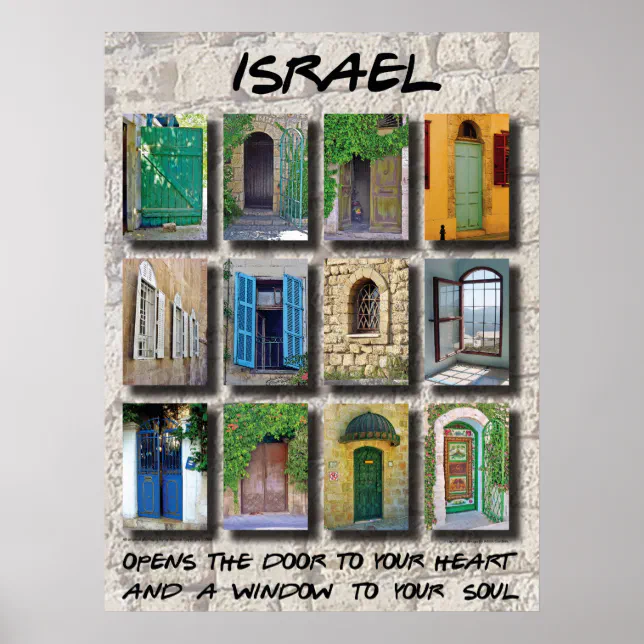 Israel - doors and windows poster | Zazzle