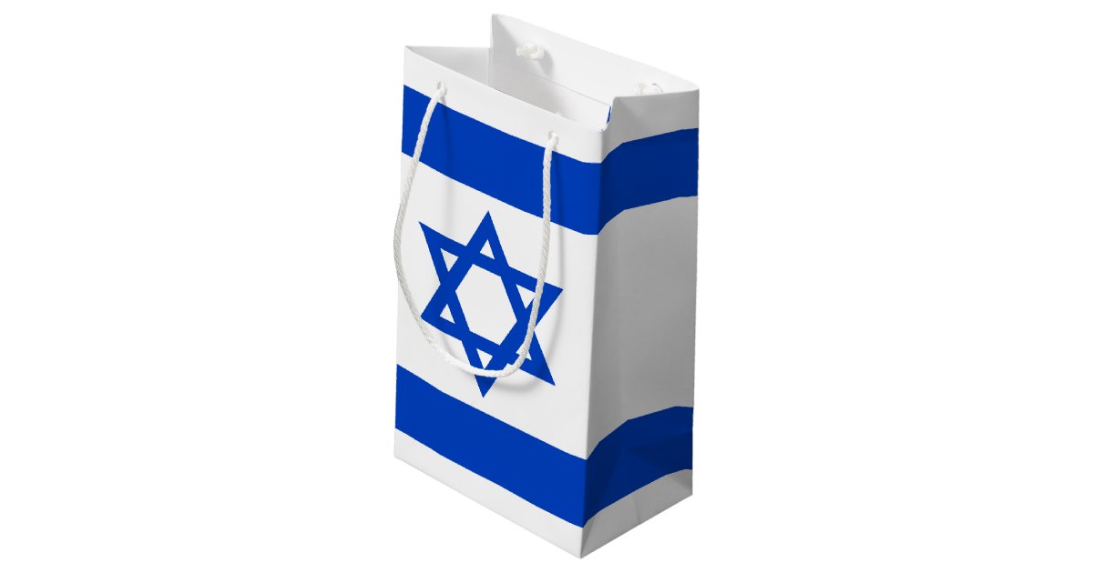 Israel flag blue Star of David Small Gift Bag | Zazzle