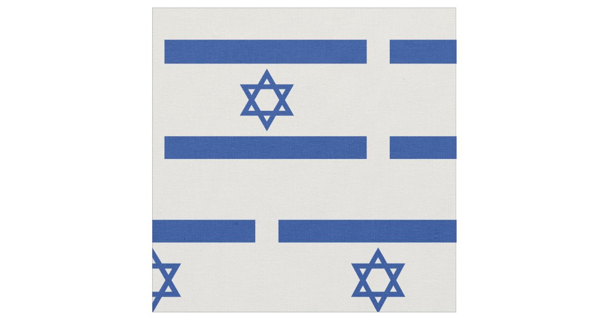 Israel flag pattern custom fabric DIY textile | Zazzle