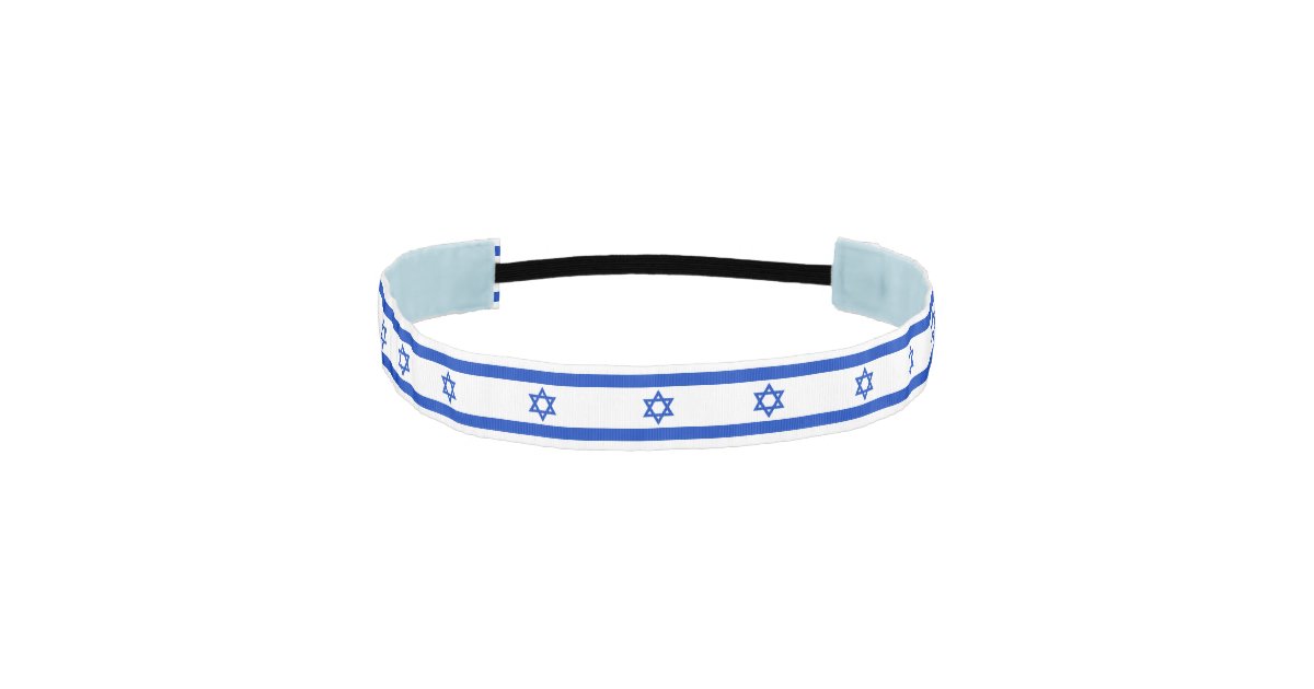 Israel flag pattern patriotic modern athletic headband | Zazzle