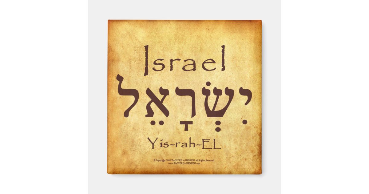 ISRAEL HEBREW MAGNET | Zazzle.com