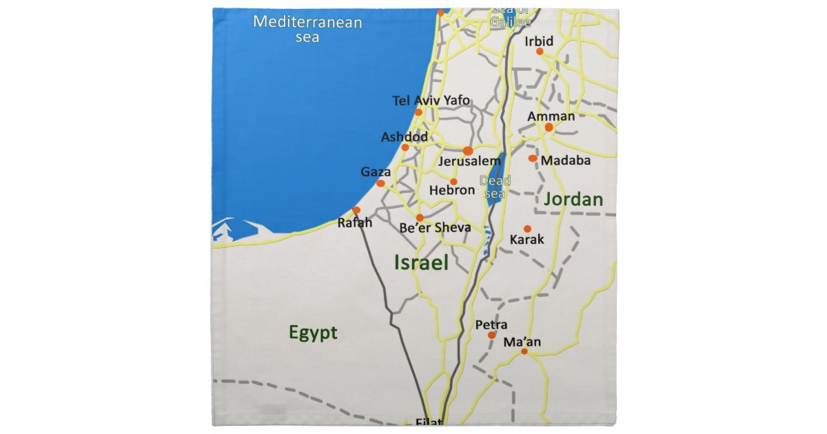 Israel map.JPG Cloth Napkin | Zazzle