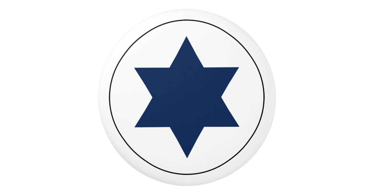 Israel roundel country flag symbol army aviation m ceramic knob | Zazzle
