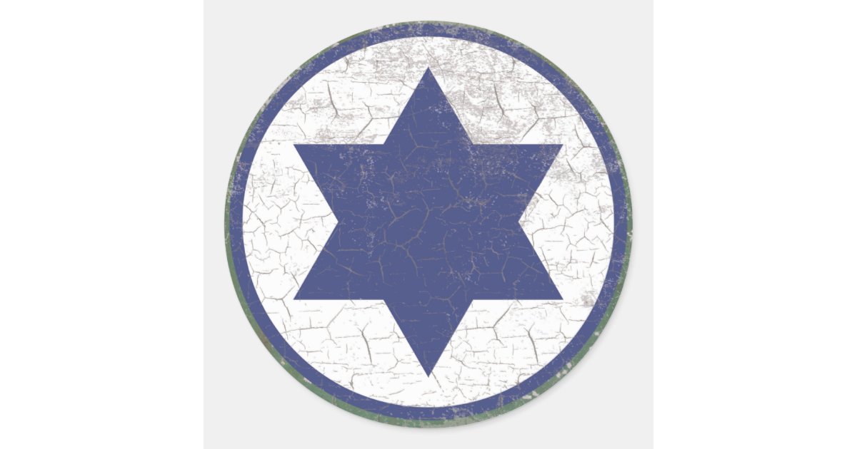 Israeli Blue Star Air Force Roundel Rustic Classic Round Sticker | Zazzle