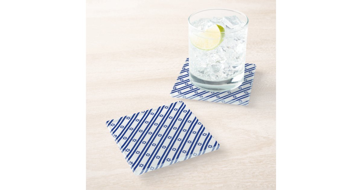 Israeli Flag Glass Coaster | Zazzle