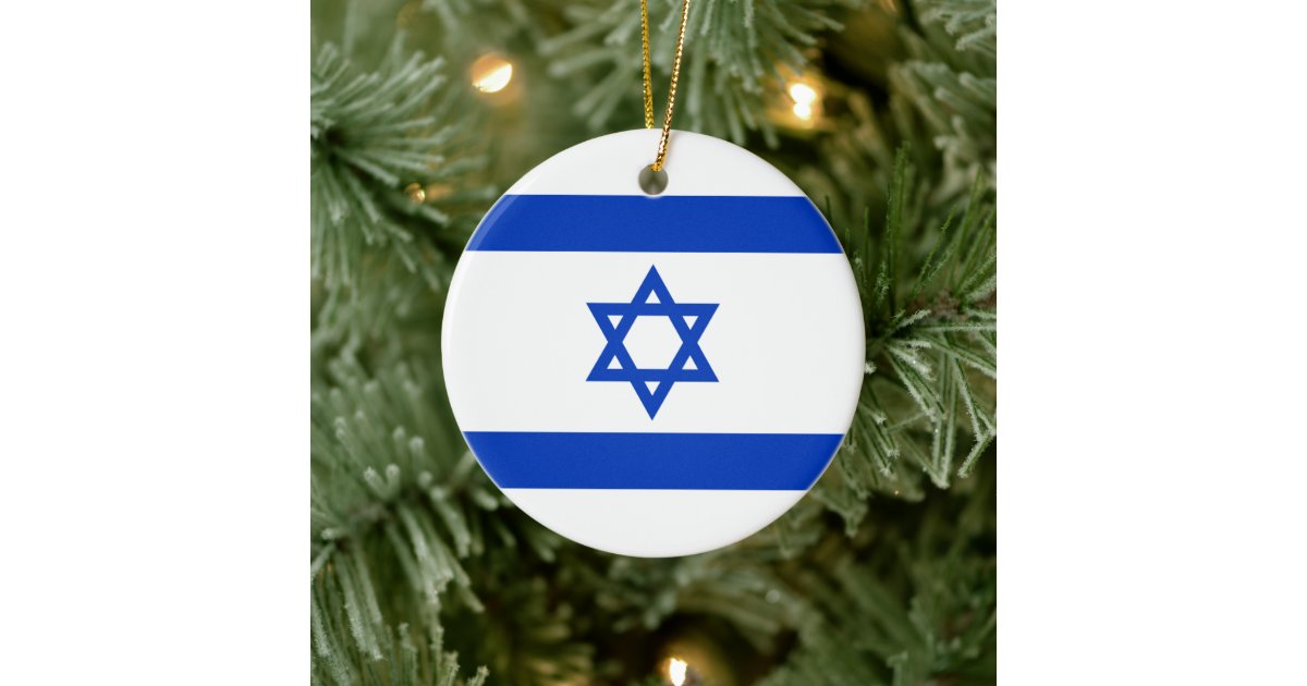 Israeli Flag (Israel) Ceramic Ornament | Zazzle