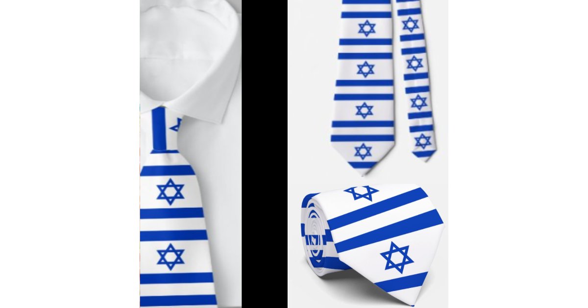 Israeli Flag Jewish Neck Tie | Zazzle
