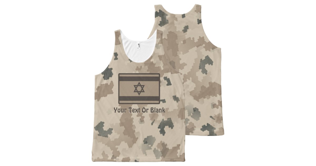 Israeli Flag On Desert Camo All-Over-Print Tank Top | Zazzle