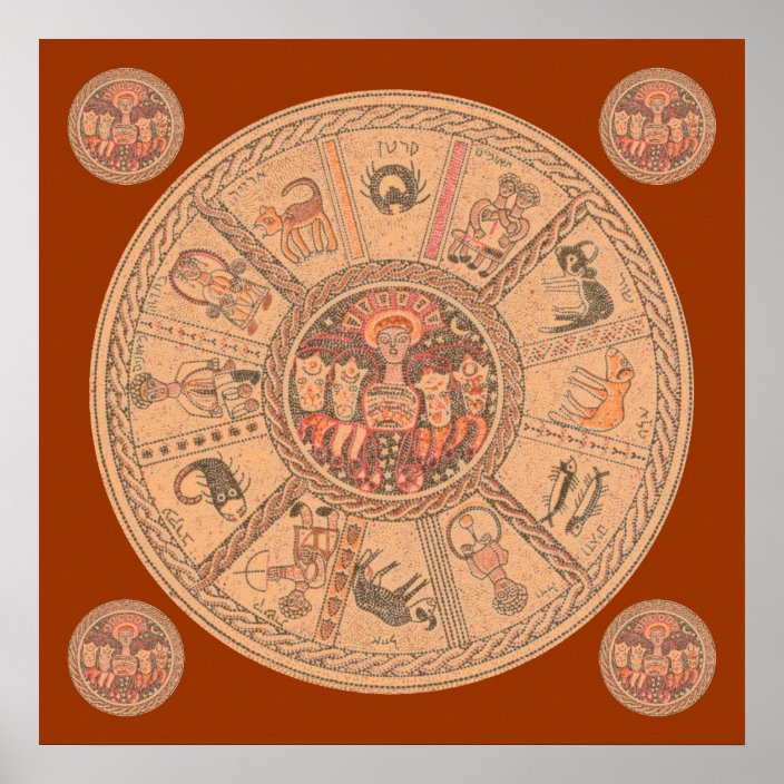 Israeli Hebrew Zodiac Wheel Poster | Zazzle
