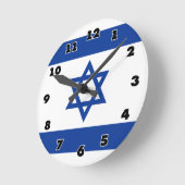 Israelian flag of Israel custom round wall clock | Zazzle