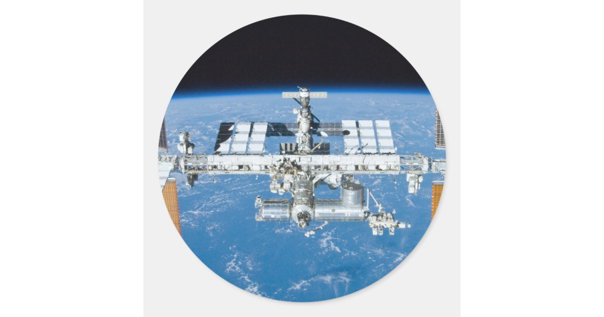 ISS International Space Station Classic Round Sticker | Zazzle