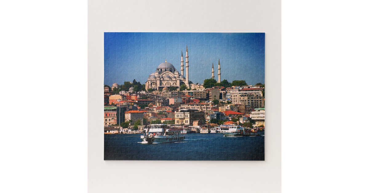 Istanbul, Sultan Ahmed Mosques panorama, Turkey Jigsaw Puzzle | Zazzle
