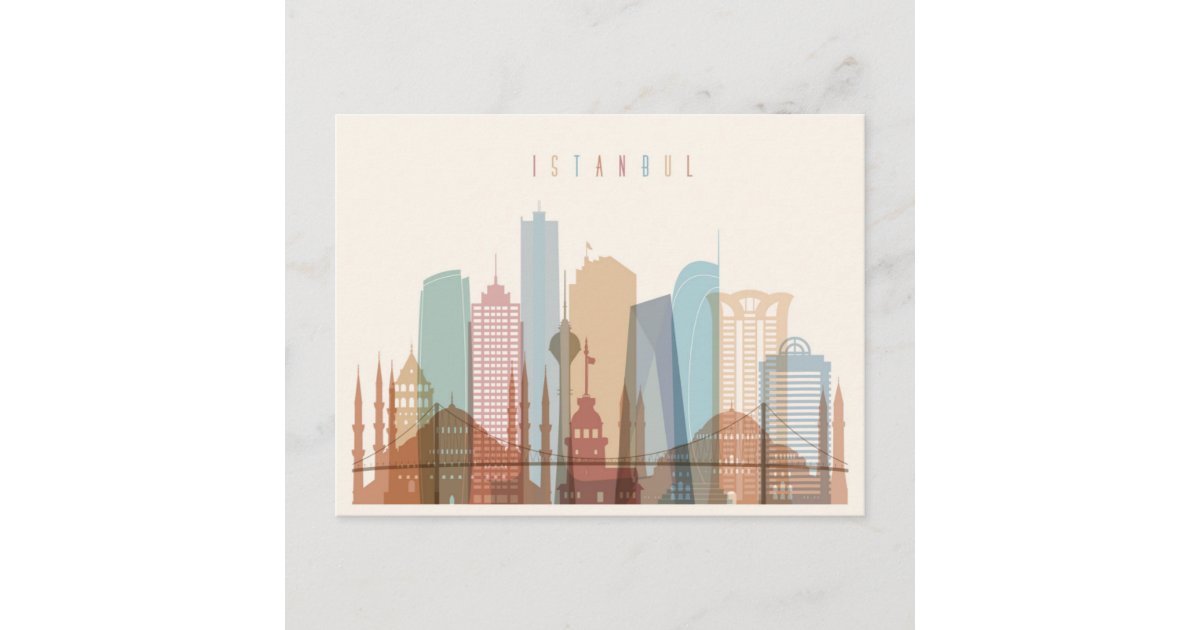 Istanbul, Turkey | City Skyline Postcard | Zazzle