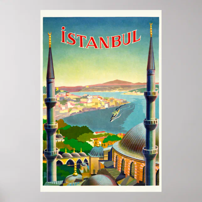 Istanbul Turkey Vintage Poster 1939 | Zazzle