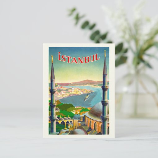 Istanbul Turkey Vintage Poster 1939 Postcard | Zazzle