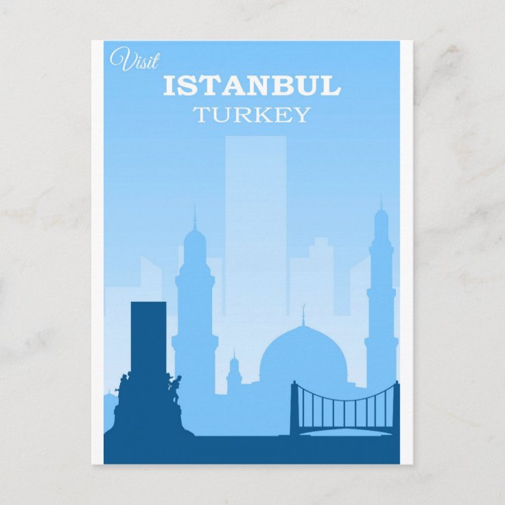 Istanbul Turkey Vintage Travel Poster Postcard | Zazzle